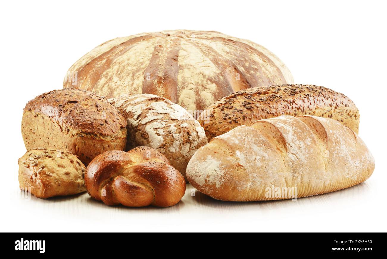 Composition with variety of baking products isolated on white Stock ...