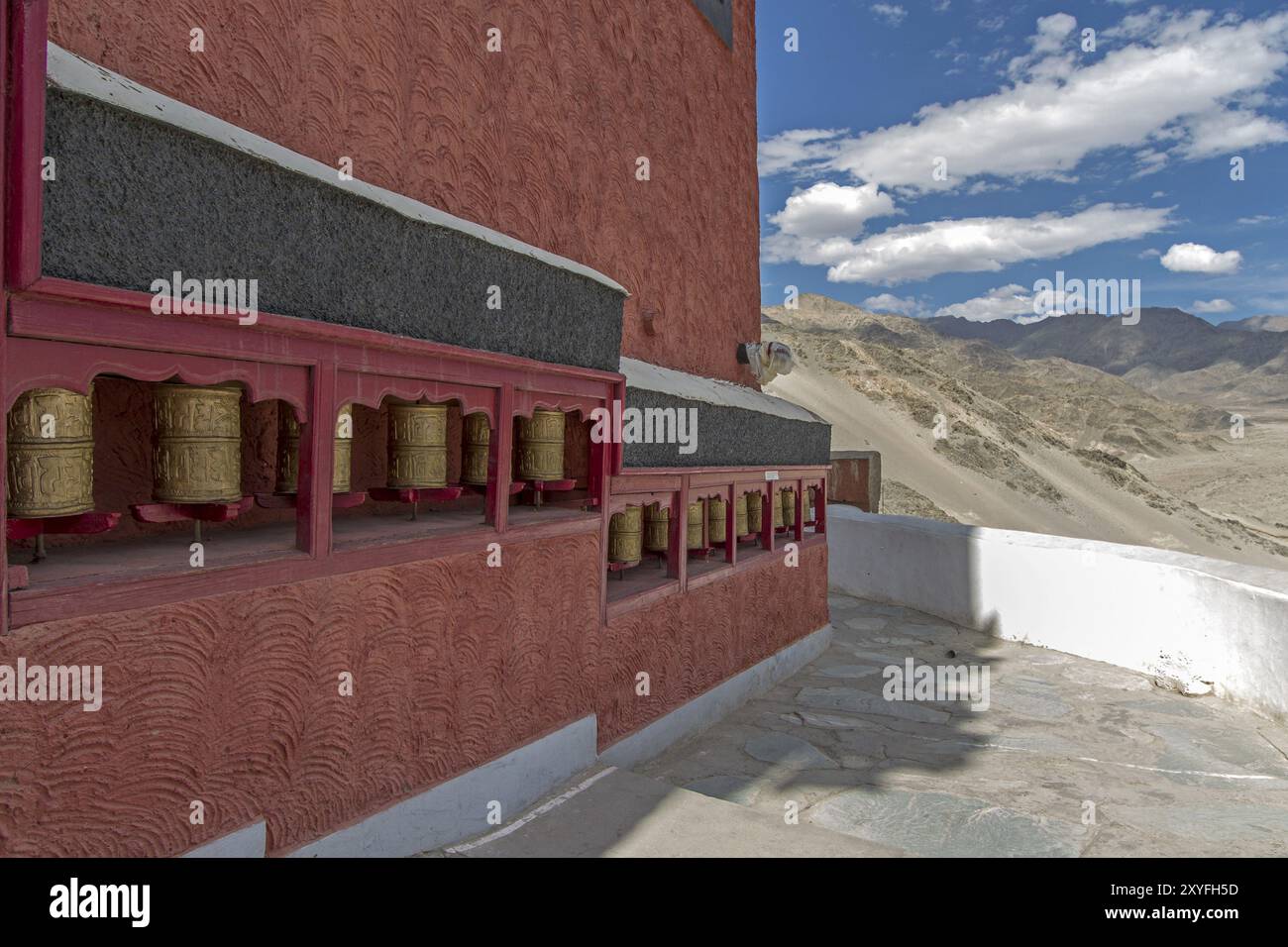 Prayer wheels in a monastery in Ladakh, India, Asia Stock Photo - Alamy