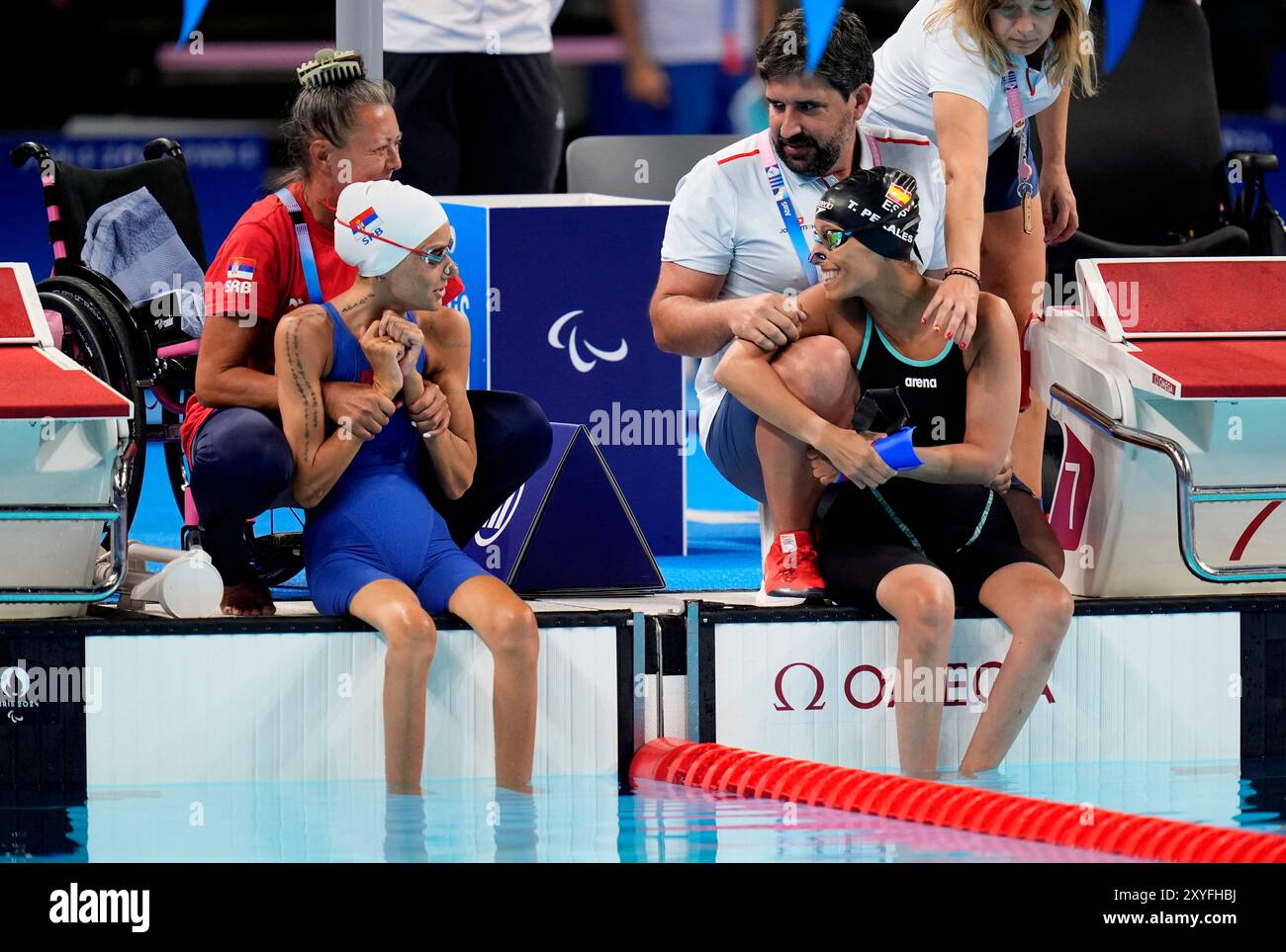 Serbia's Katarina Draganov-Cordas (left) and Spain's Teresa Perales ...