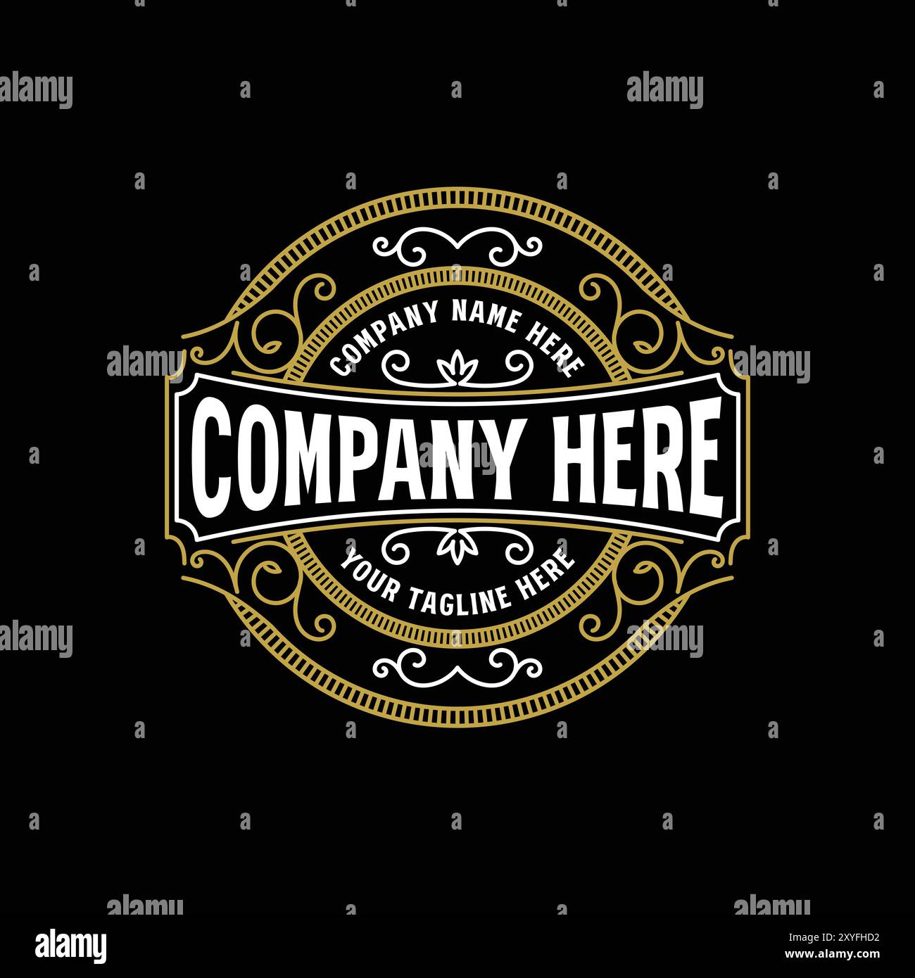 Circular Vintage Border Frame Vintage Royal Crown Badge Emblem Stamp ...