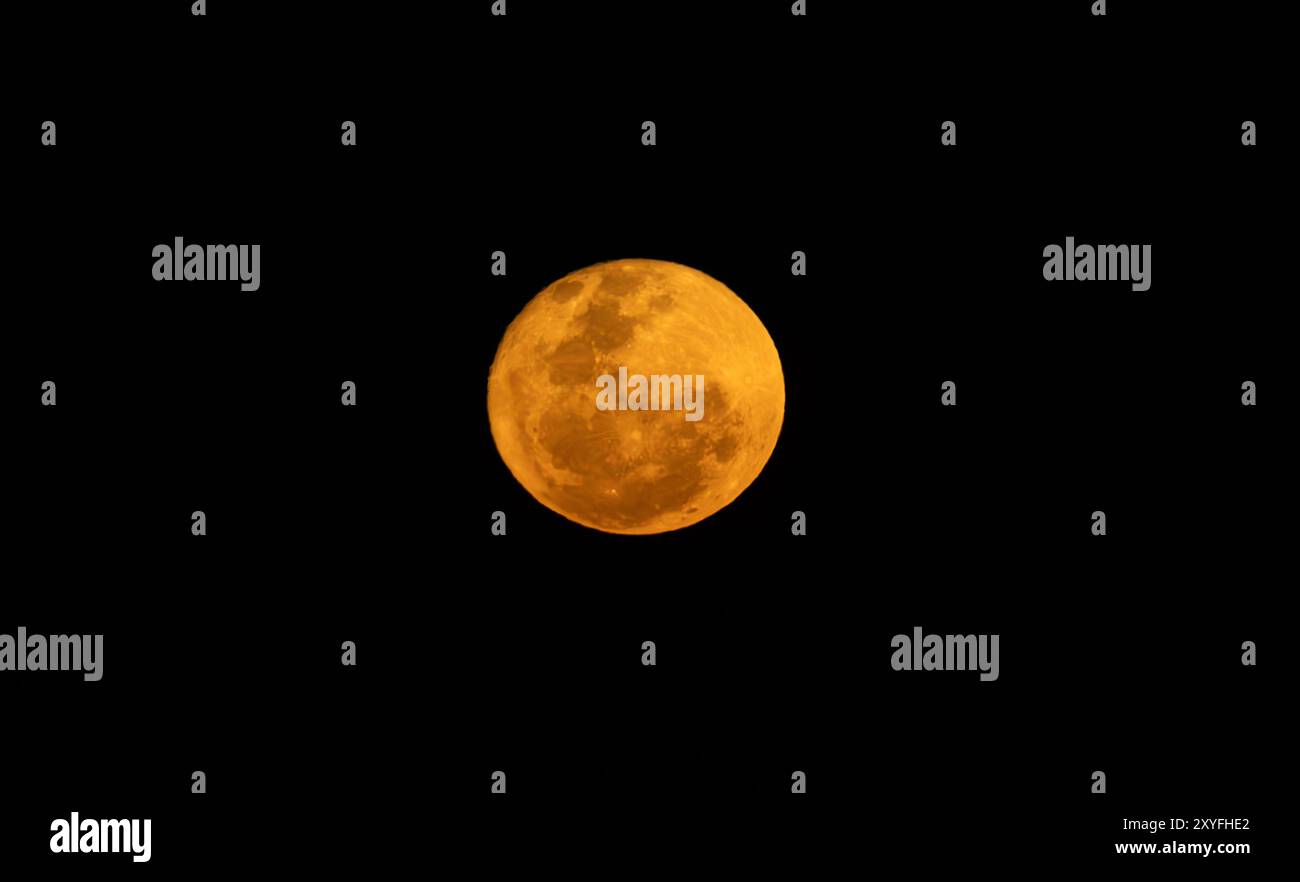 Full moon over Namibia, Africa is known as the Strawberry Moon Stock ...
