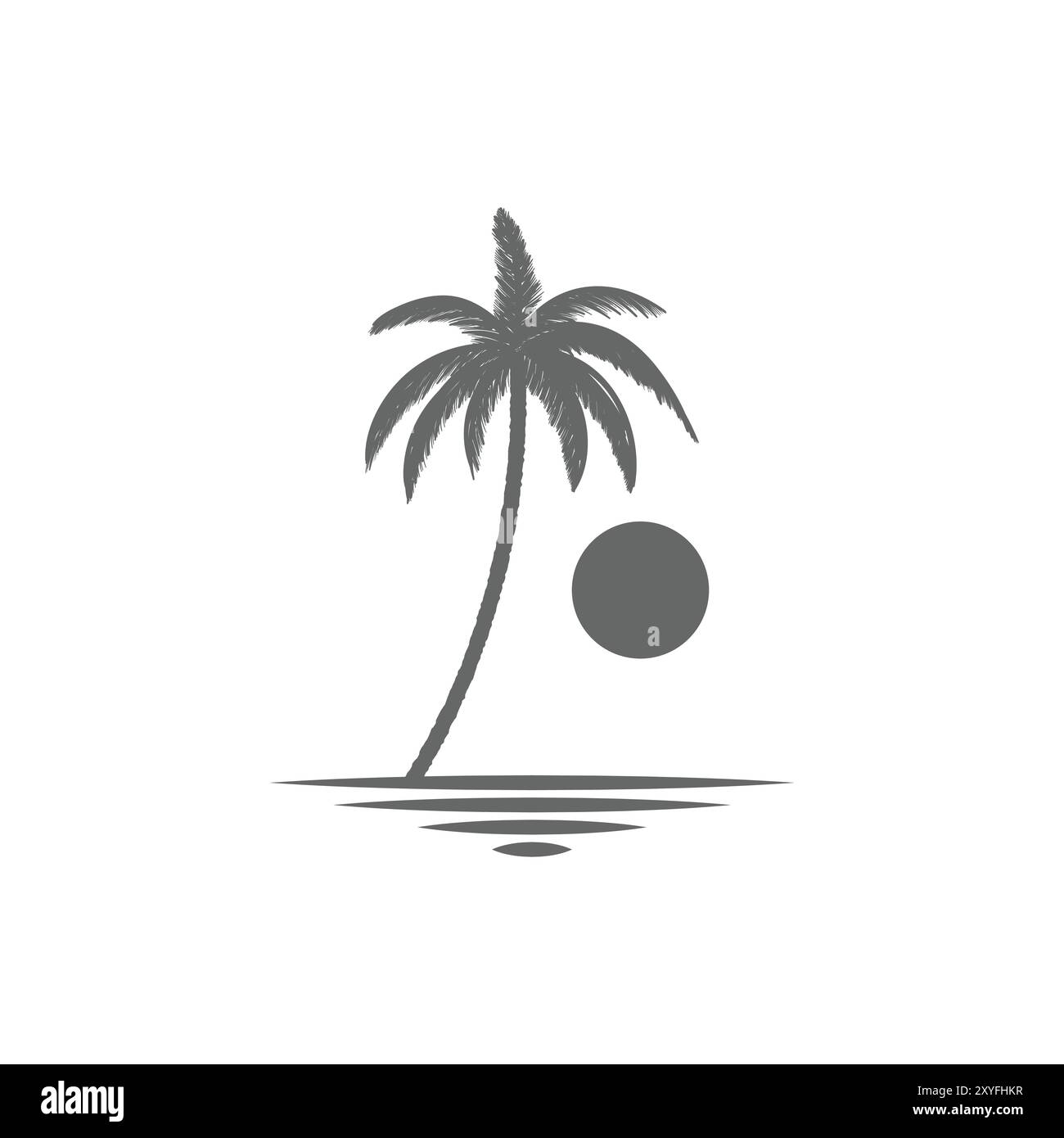 Vintage Simple Minimalist Sunset Sunrise with Palm Tree Logo Design ...