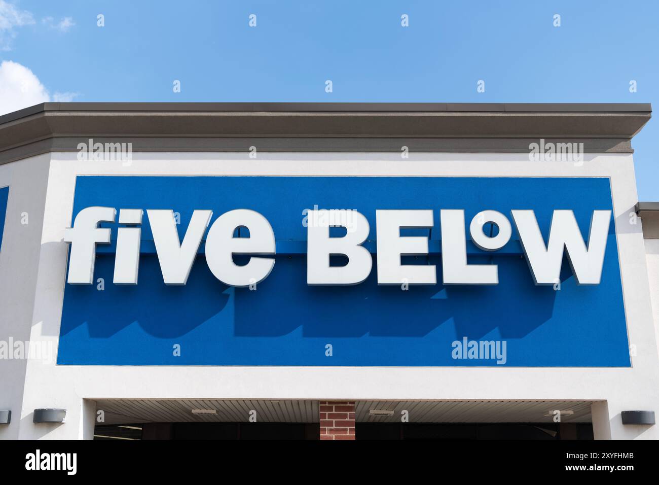 Chicago, USA - August 17, 2024: Five Below sign on store building. Five ...
