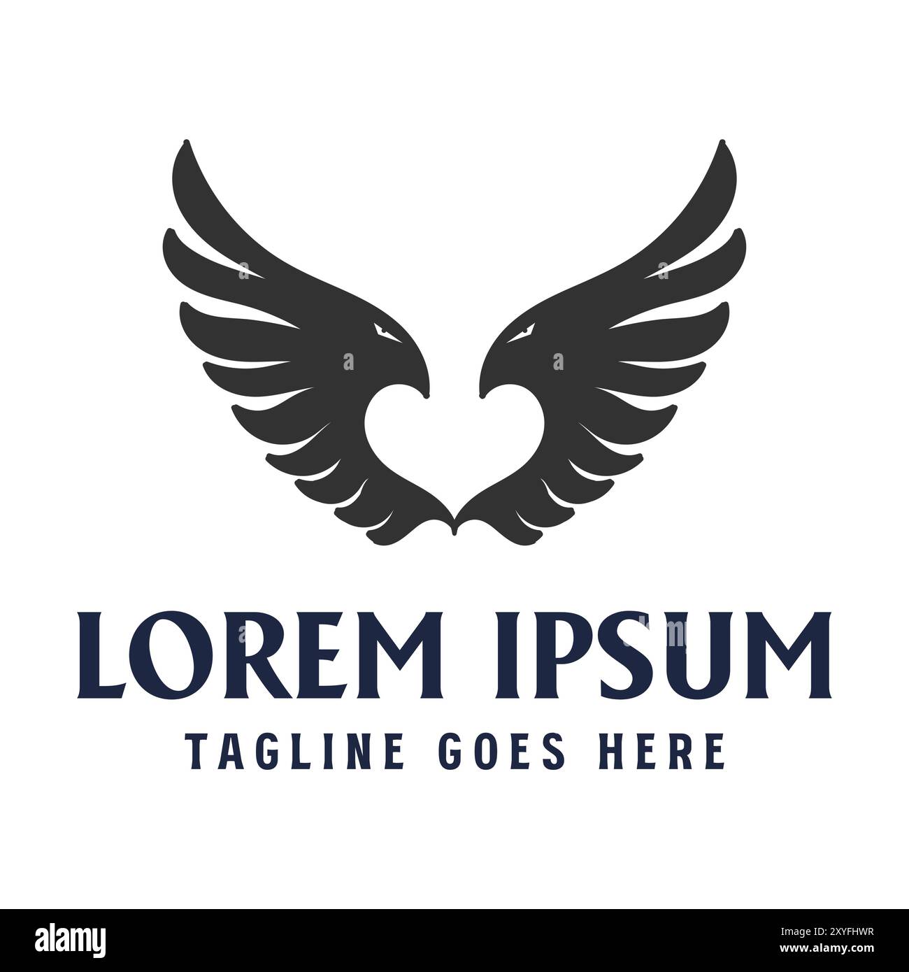 Simple Spread Eagle Falcon Hawk Phoenix Wing Design Vector Stock Vector ...