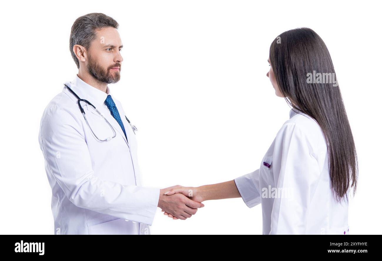 promotion deal. medical promotion of doctor isolated on white. doctor ...