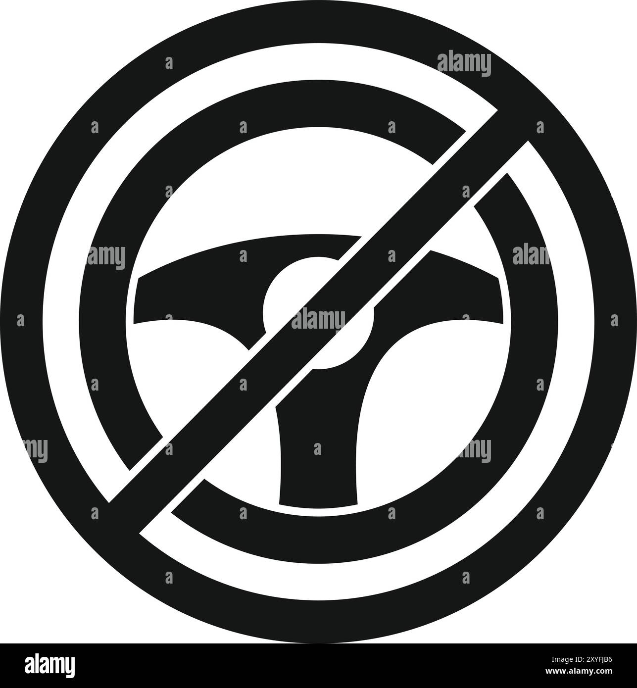 Simple vector icon representing a traffic sign prohibiting driving ...