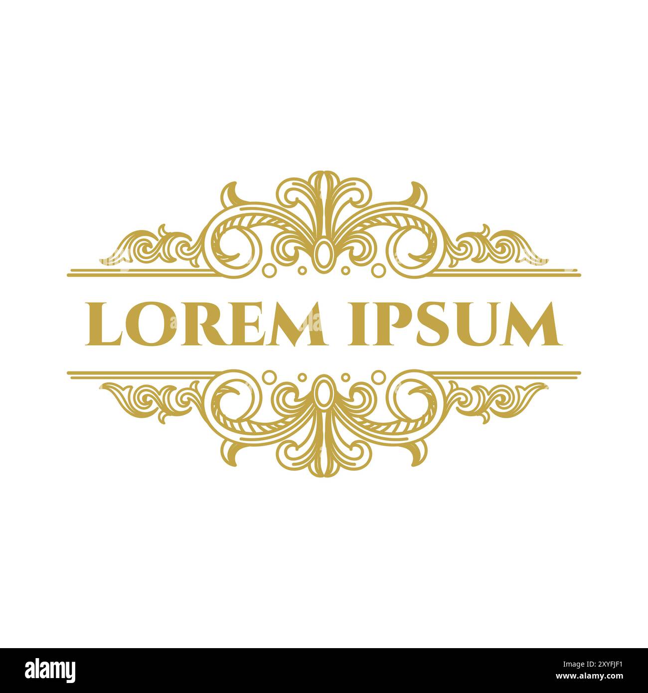 Golden Royal Border Frame with Art Deco Ornaments Template Stock Vector ...