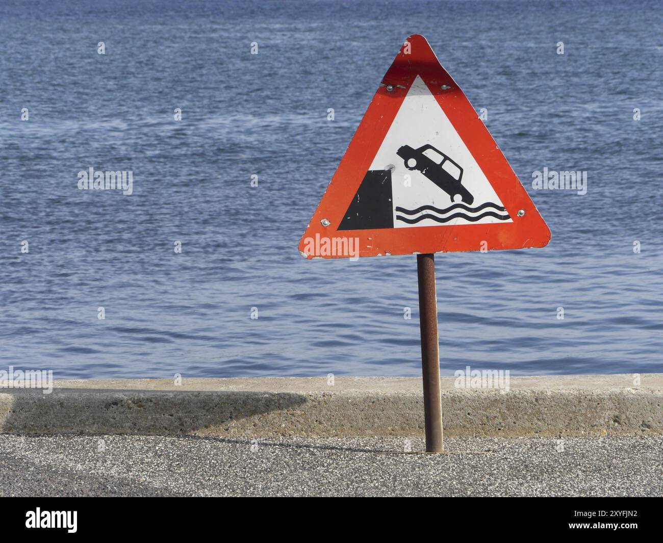 Traffic sign at the harbour Stock Photo - Alamy