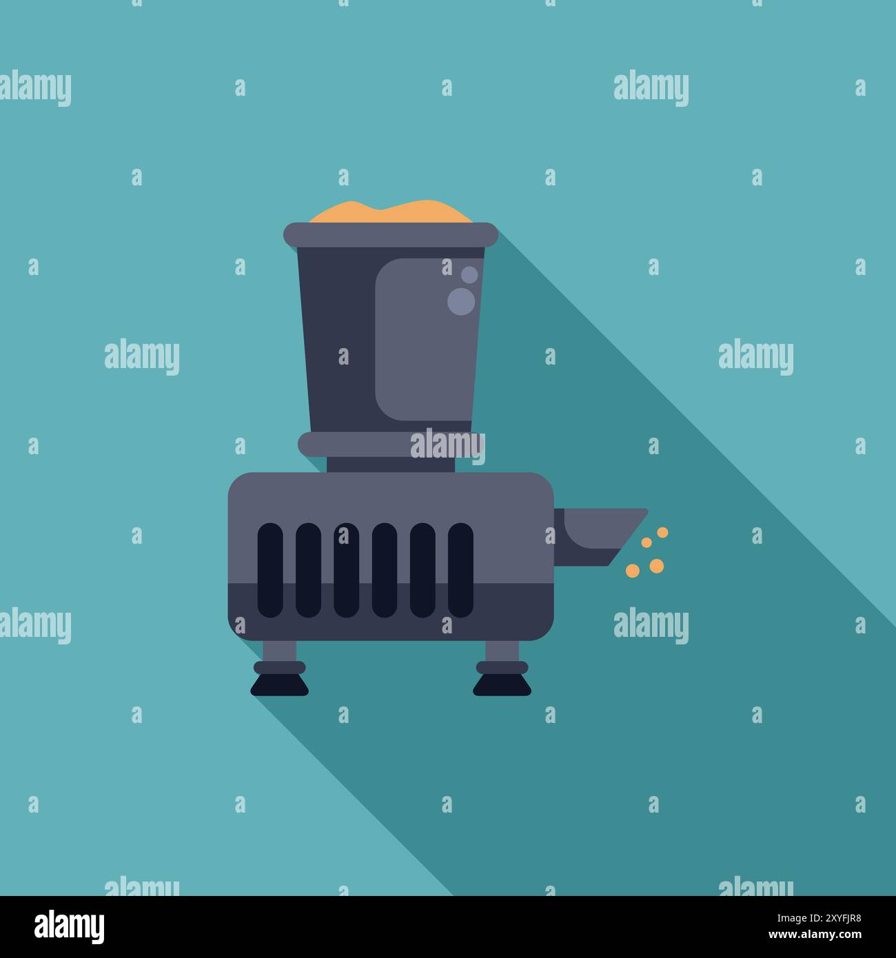 Industrial equipment processing raw material with conveyor belt ...