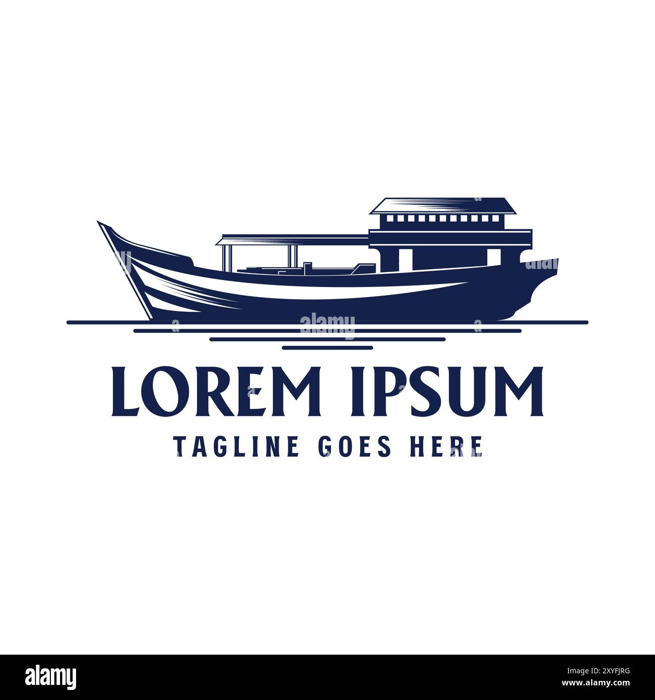 Vintage Retro Ocean Sea Fisherman Boat Ship Illustration Design Vector ...