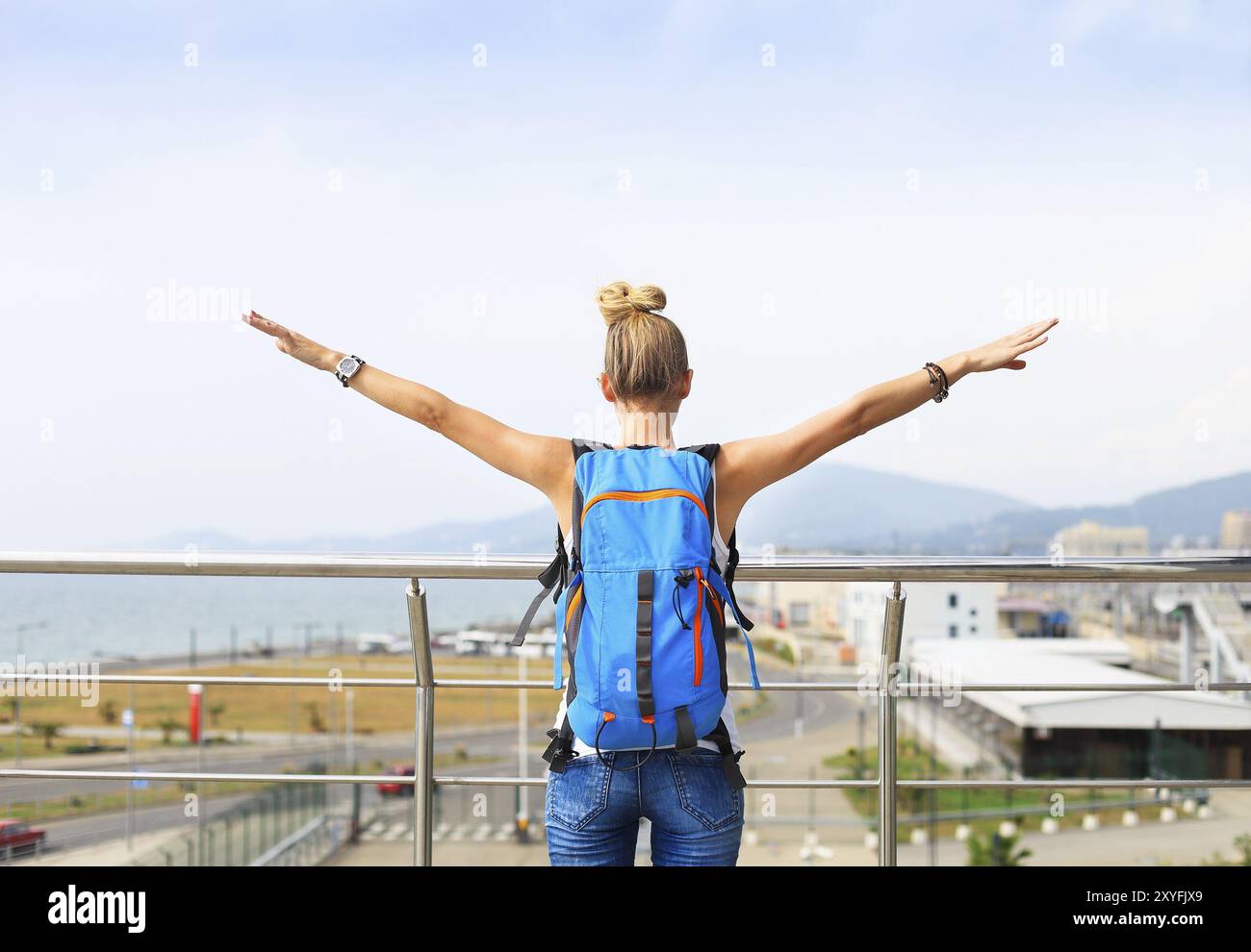 Woman arms side stretched hi-res stock photography and images - Alamy