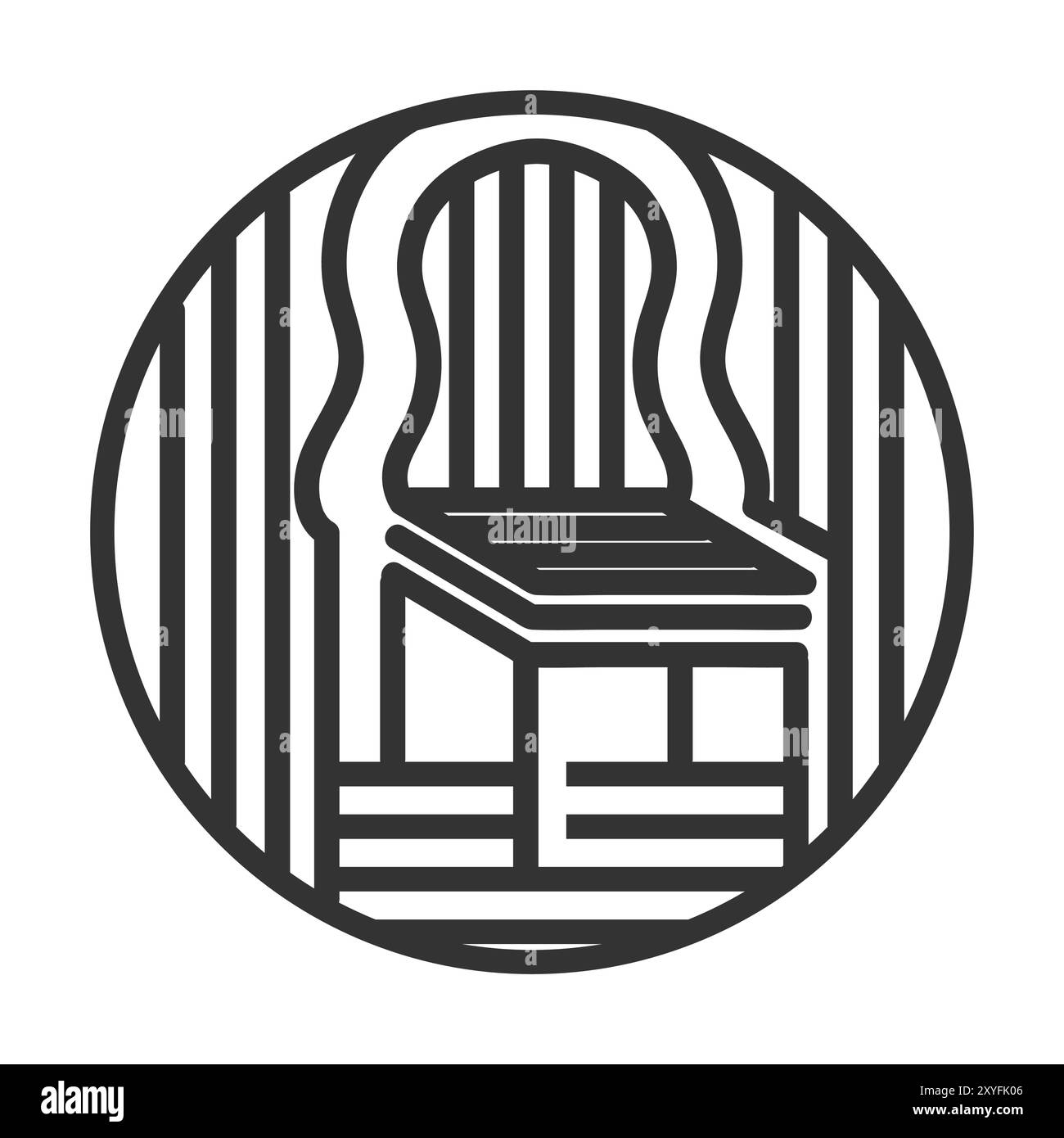 Circular Wooden Chair with wood texture for Furniture Symbol Stock ...