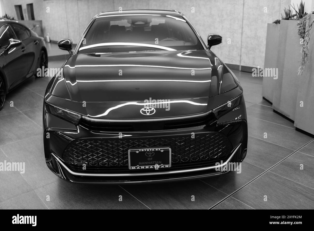 New York City, USA - July 23, 2023: 2023 Toyota Crown XLE red color car ...