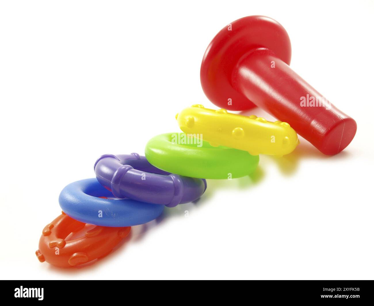 Colorful plastic pyramid toy isolated on white background Stock Photo ...