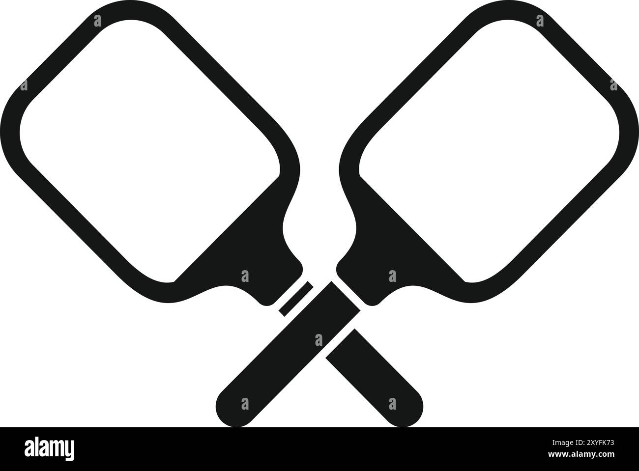 Simple icon logo representing two crossed beach tennis rackets Stock ...