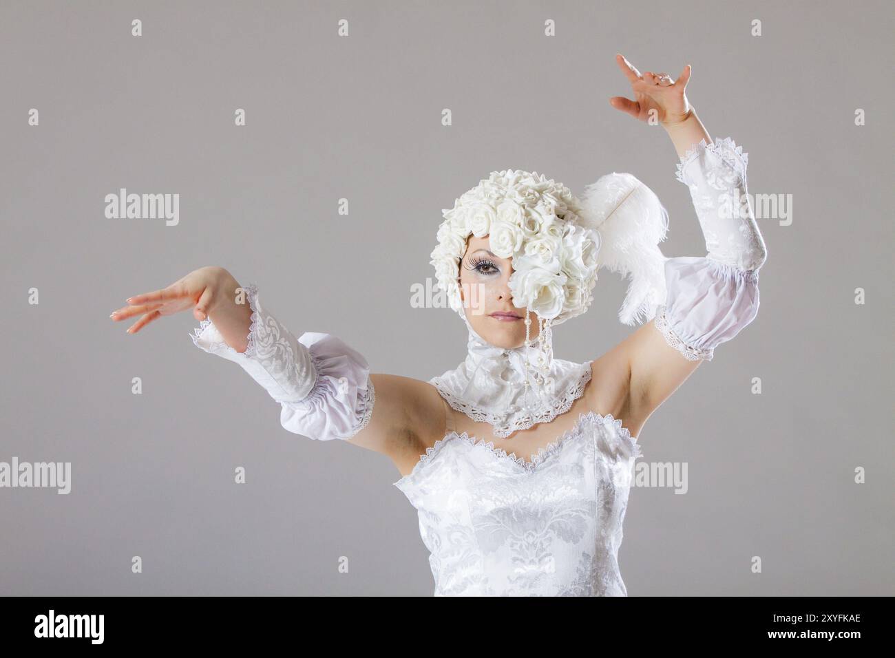 Ballet dancer in a white costume Stock Photo - Alamy