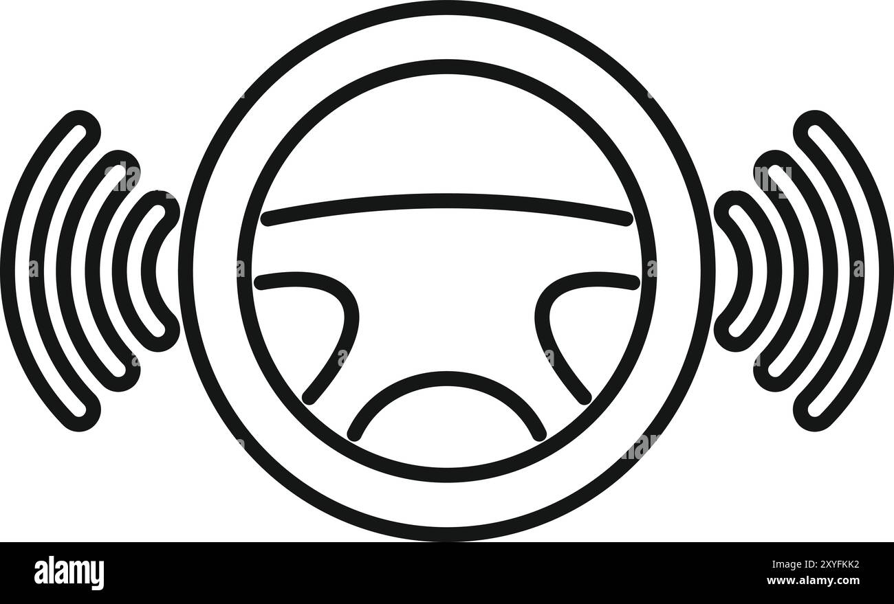 This icon represents a steering wheel emitting sound waves, symbolizing ...