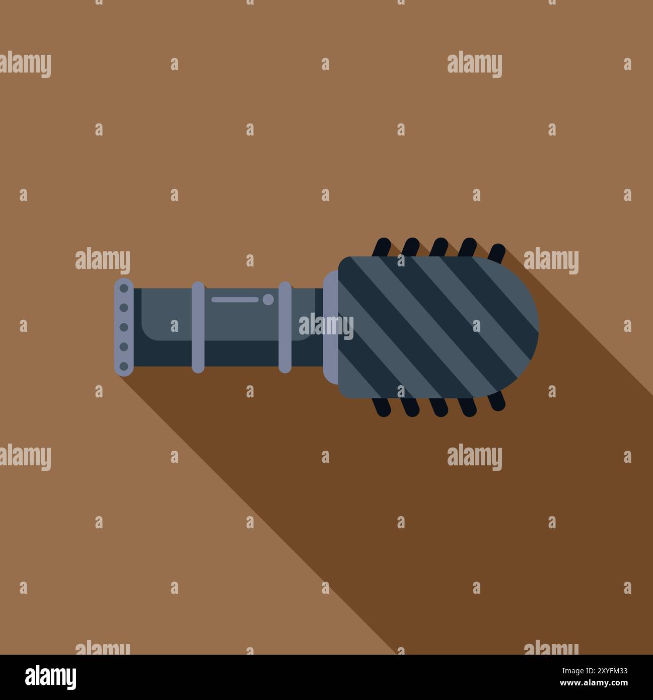 Spiked mace weapon icon in flat style with long shadow, game asset ...