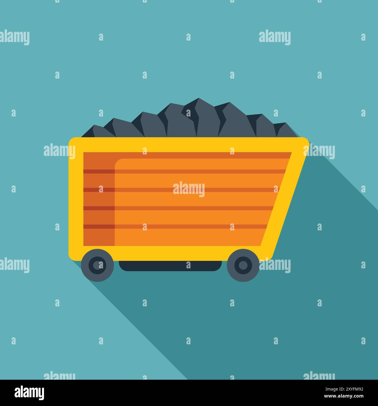 Mining cart full of coal is transporting minerals Stock Vector Image ...