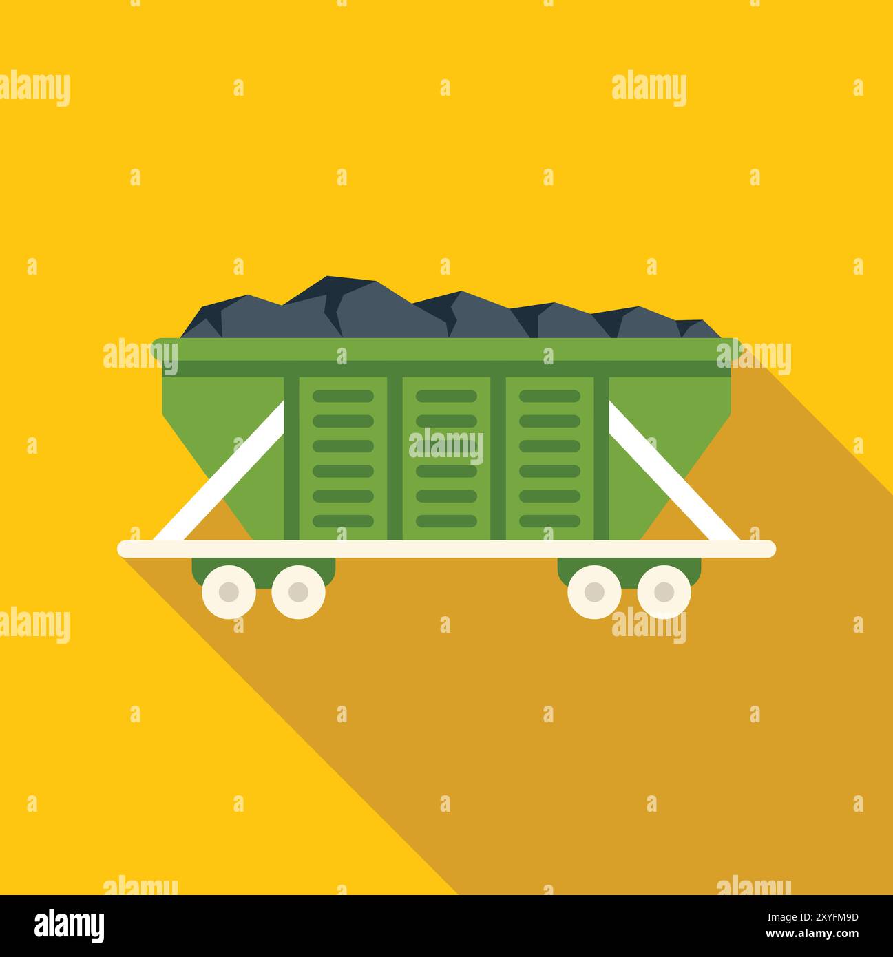 Green mining rail car transporting coal for energy generation and ...