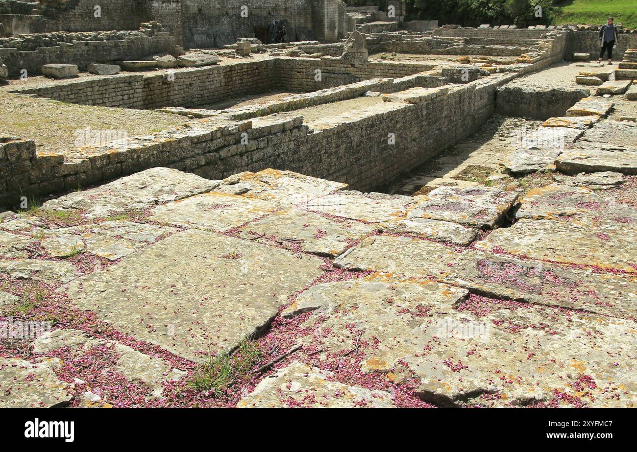 Floor covered with slabs, ruins, Glanum, France, Europe Stock Photo - Alamy