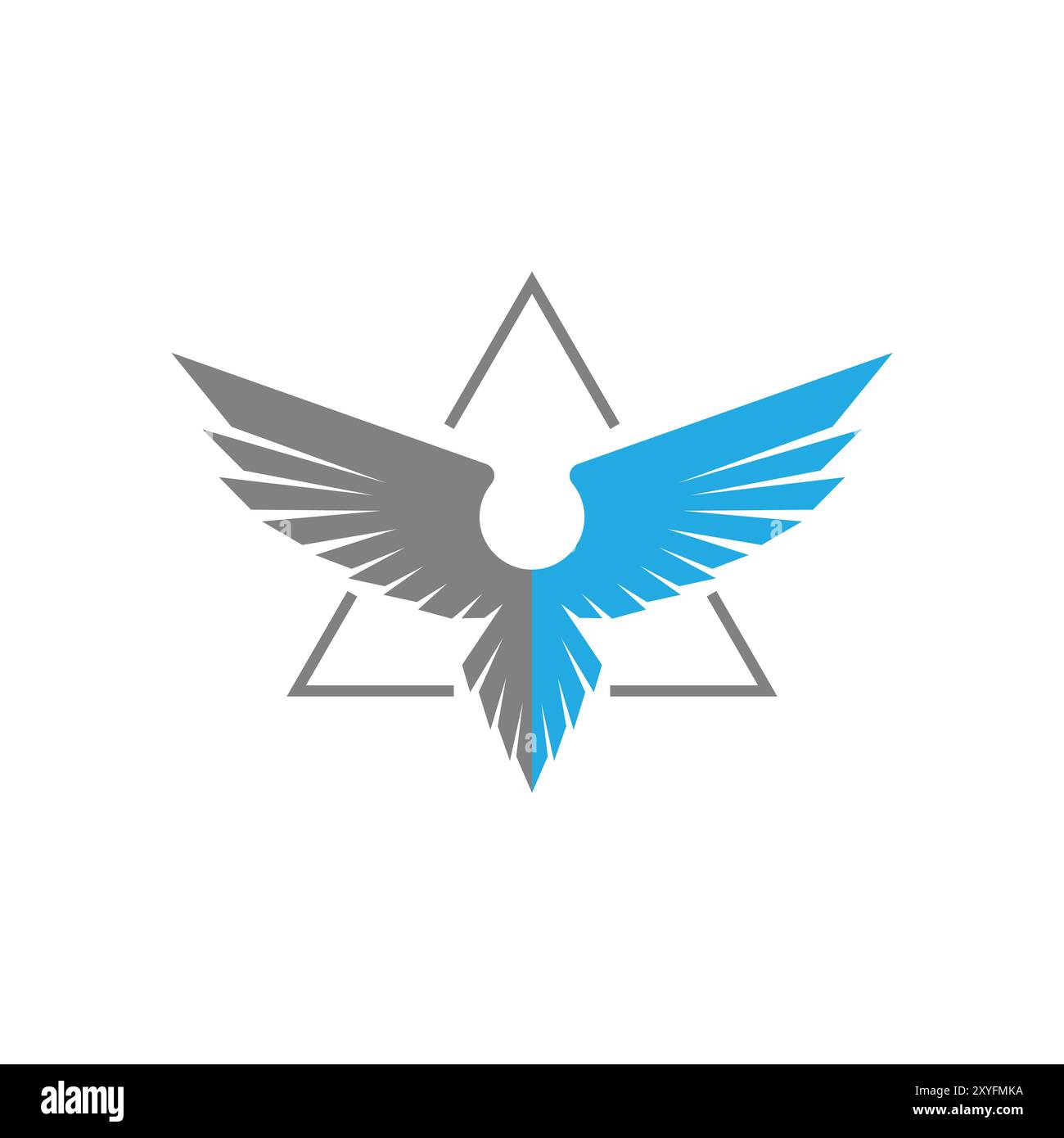Eagle Falcon Hawk Spread Wings Bird with Triangle Symbol Illustration ...
