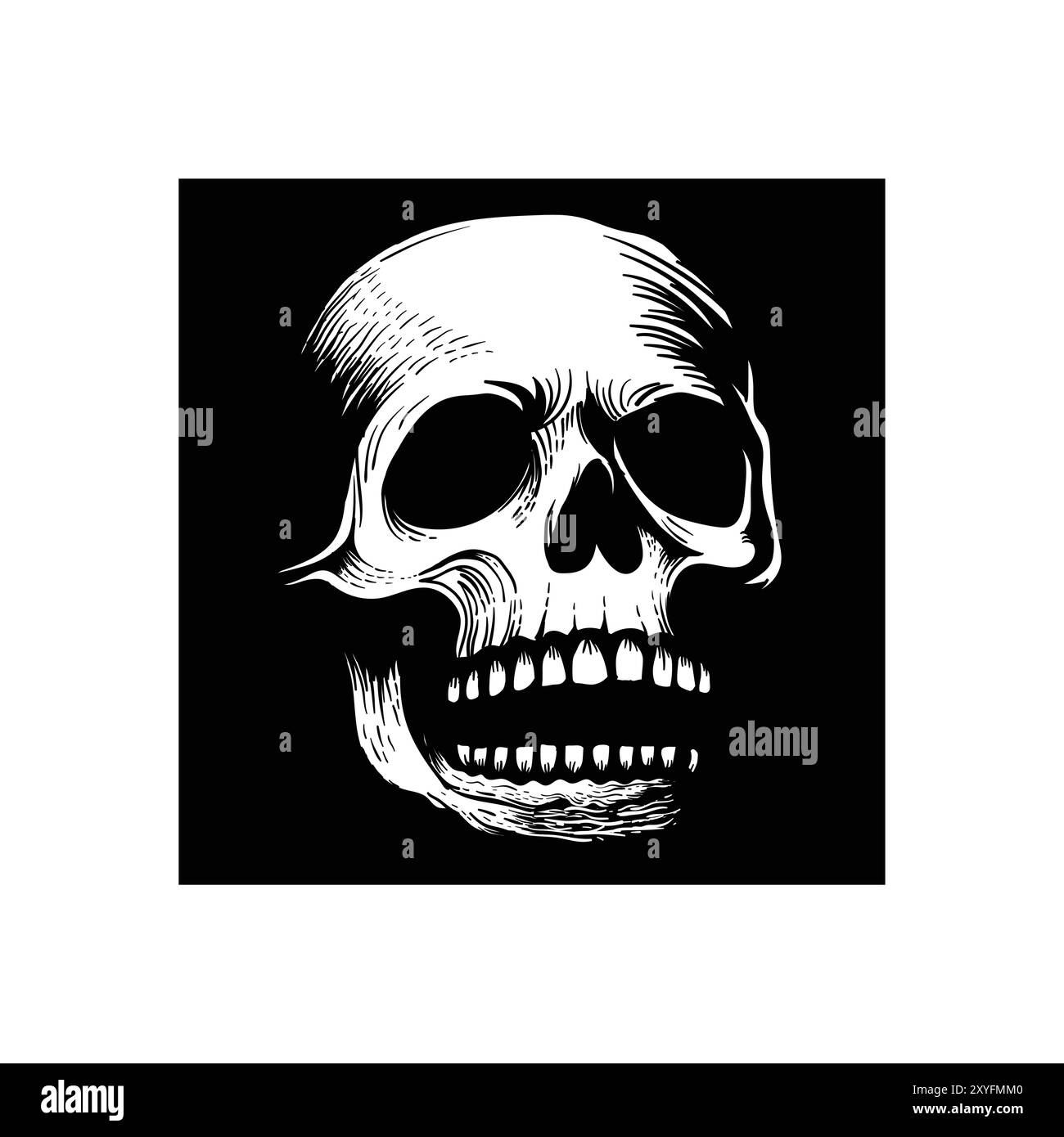Vintage Retro Skull Head for Tattoo Illustration Design Vector Stock ...