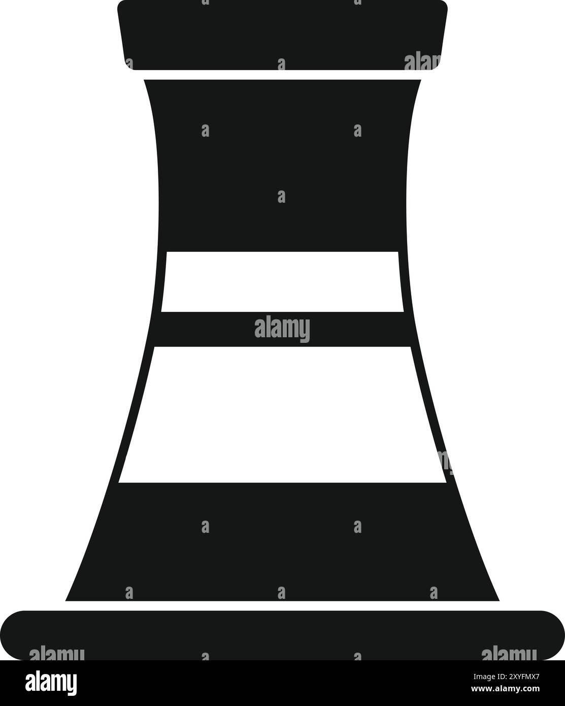 Nuclear plant cooling tower providing clean energy silhouette icon ...