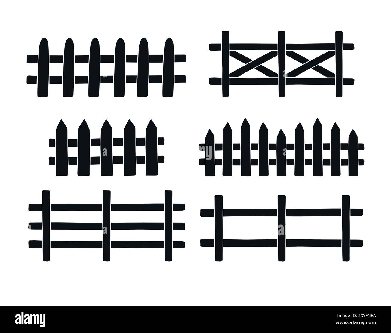 Vector set of hand drawn sketch doodle fences isolated on white background Stock Vector Image ...