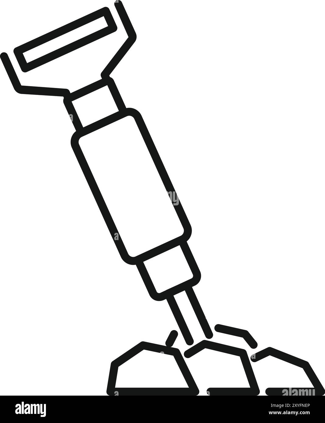 This icon features a pneumatic drill breaking ground, representing ...