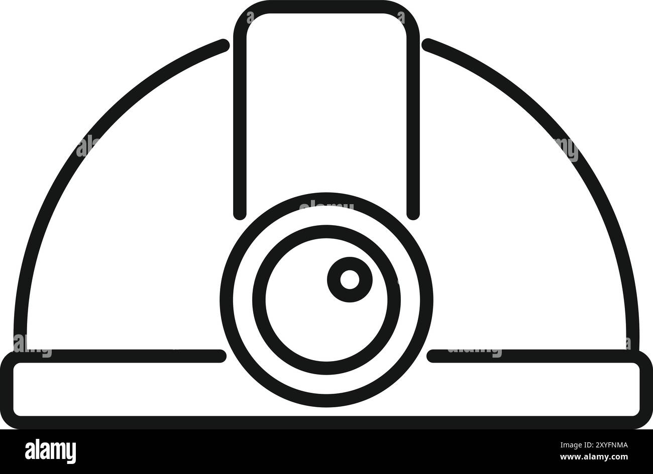 Mining helmet with headlamp flashlight for safety showing concept of ...