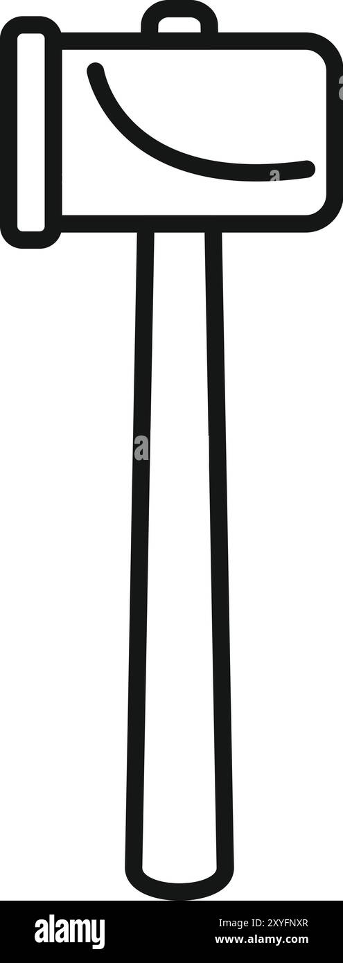 Simple vector icon of a rubber mallet, a striking tool used in ...