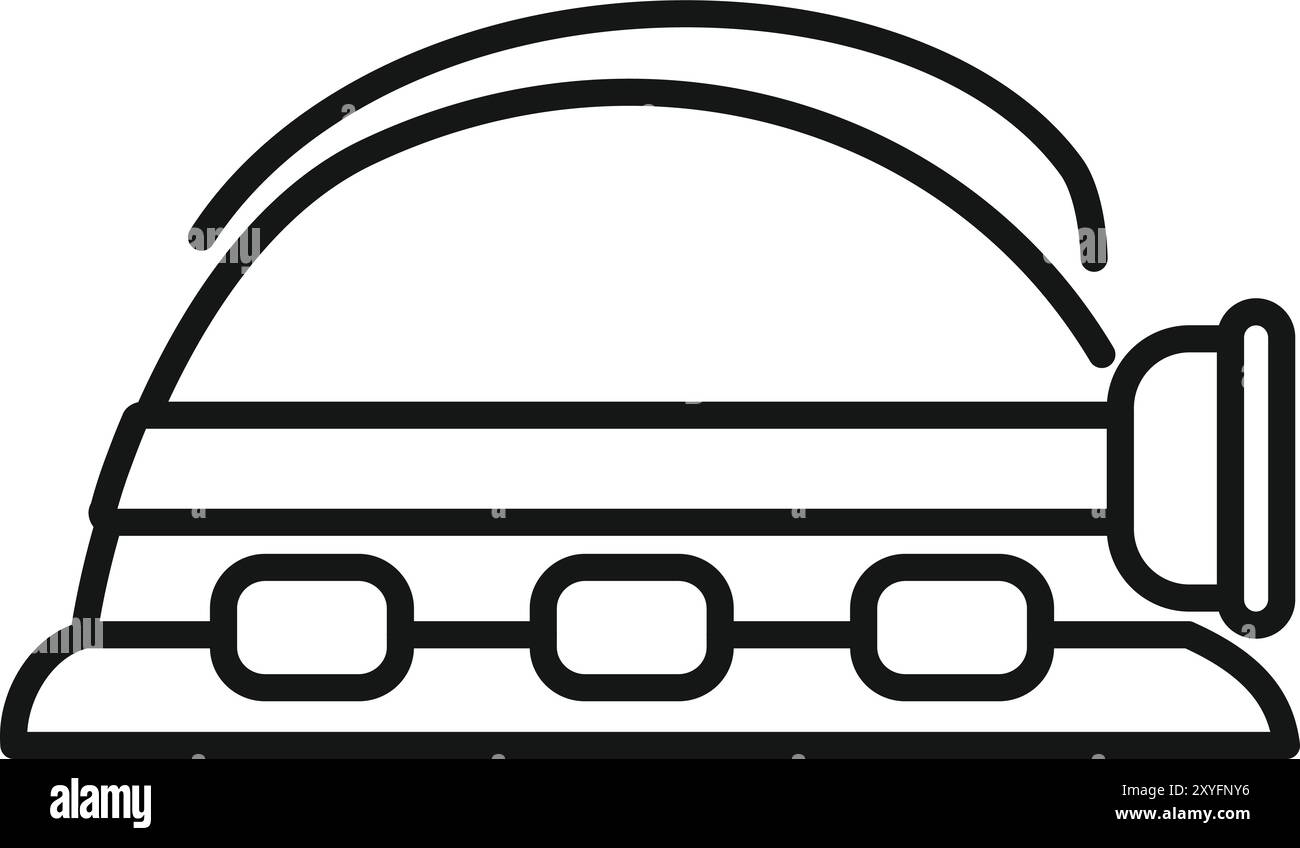 Simple and minimal illustration of a miner helmet, representing safety ...