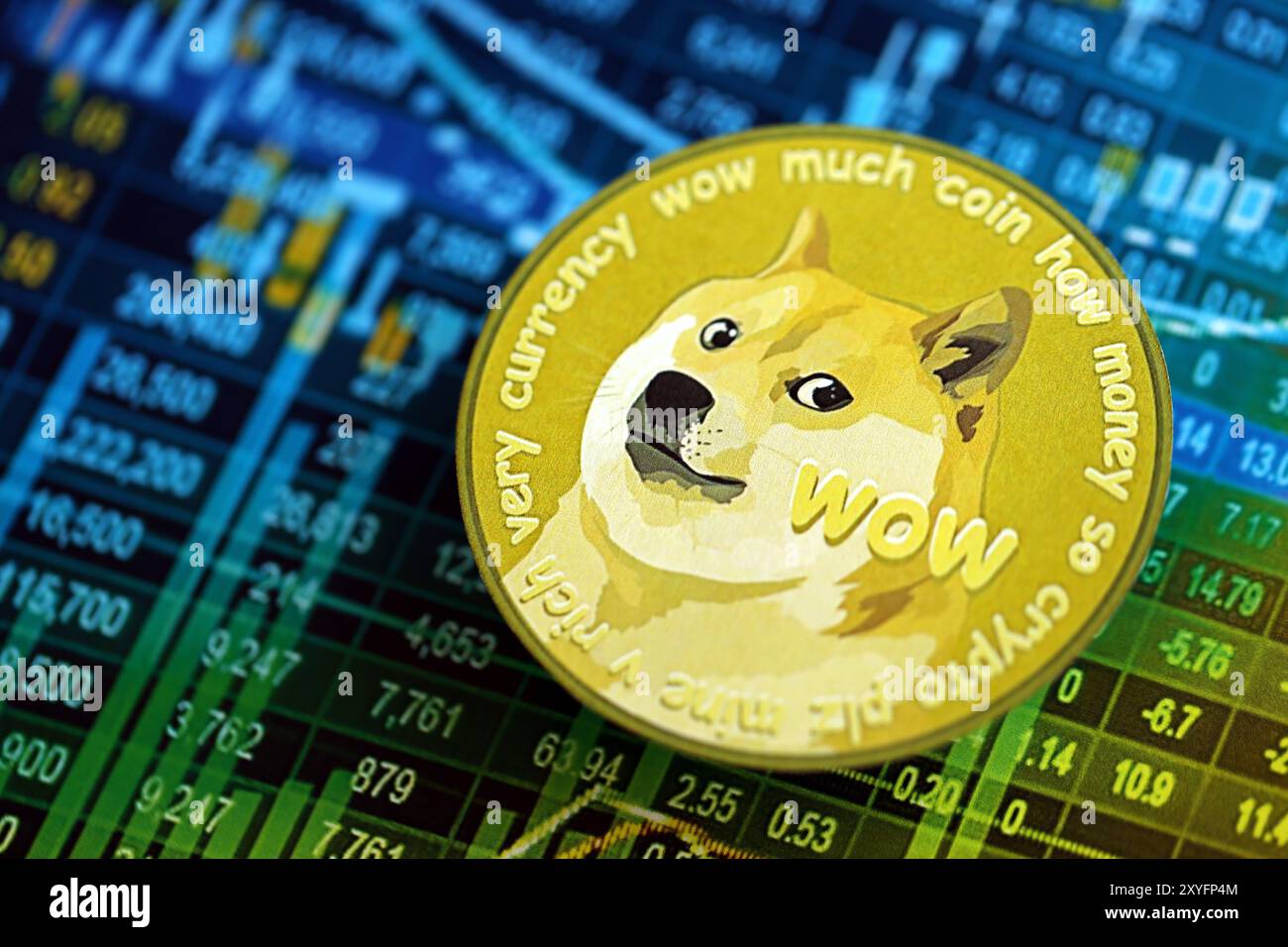 KYIV, UKRAINE - AUGUST 17, 2024 DOGE Meme coin on cryptocurrency ...