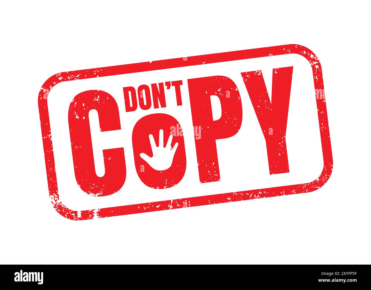 Do not copy red grunge rubber stamp vector. Don't copy text with hand ...