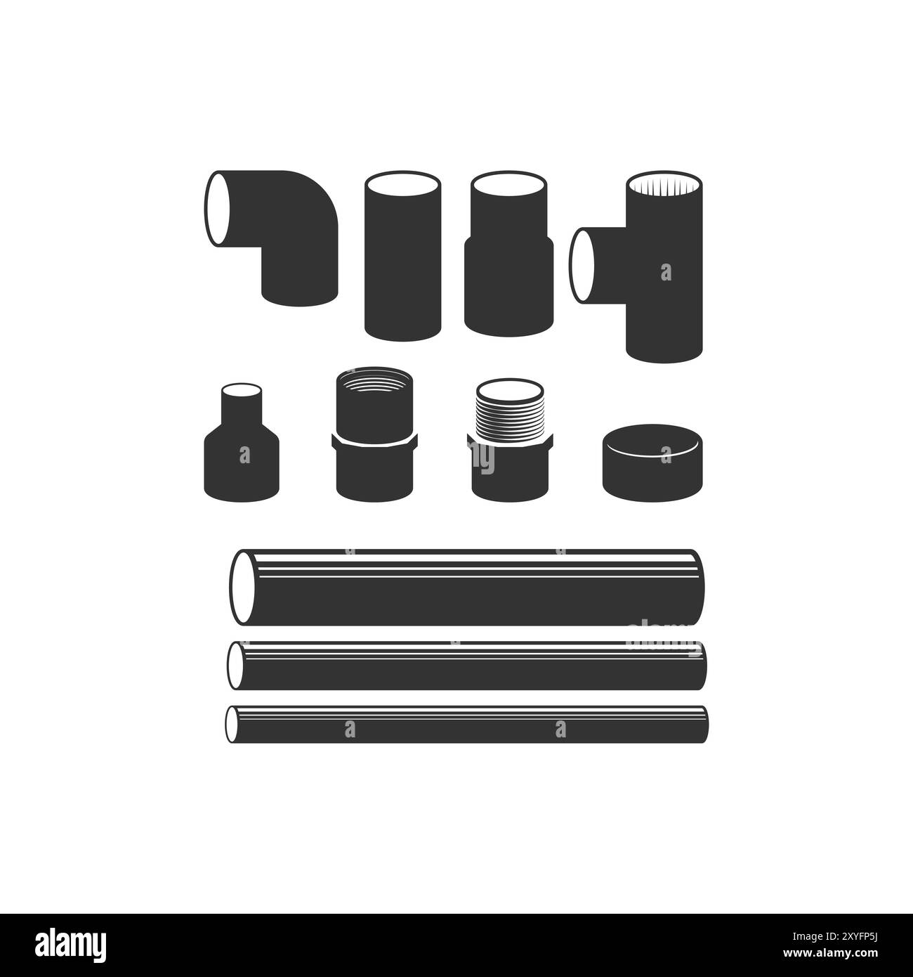 Set Collection of Pipe Connection for Water Oil Industries Illustration ...