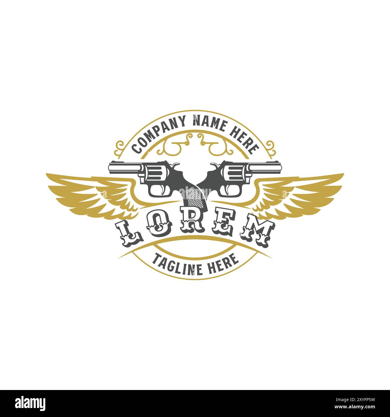 Vintage Retro Spread Wings and Cowboy Texas Crossed Guns Badge Emblem ...