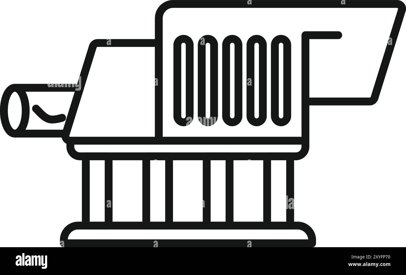 Line icon of an industrial drying machine used for food or material ...