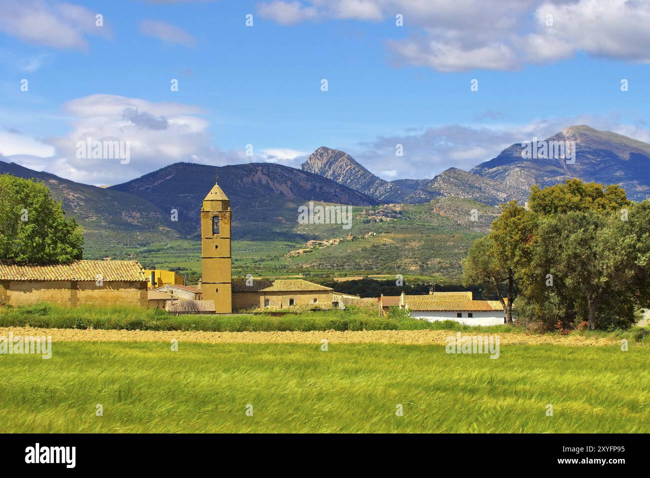 The medieval village of Loporzano, Aragon, Spain, the medieval town of ...