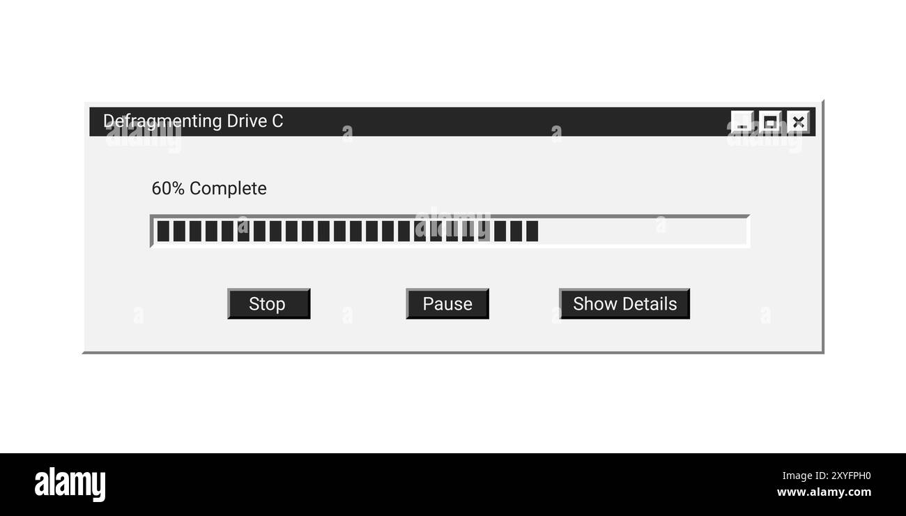 Old installation window in black color on screen Stock Vector Image ...