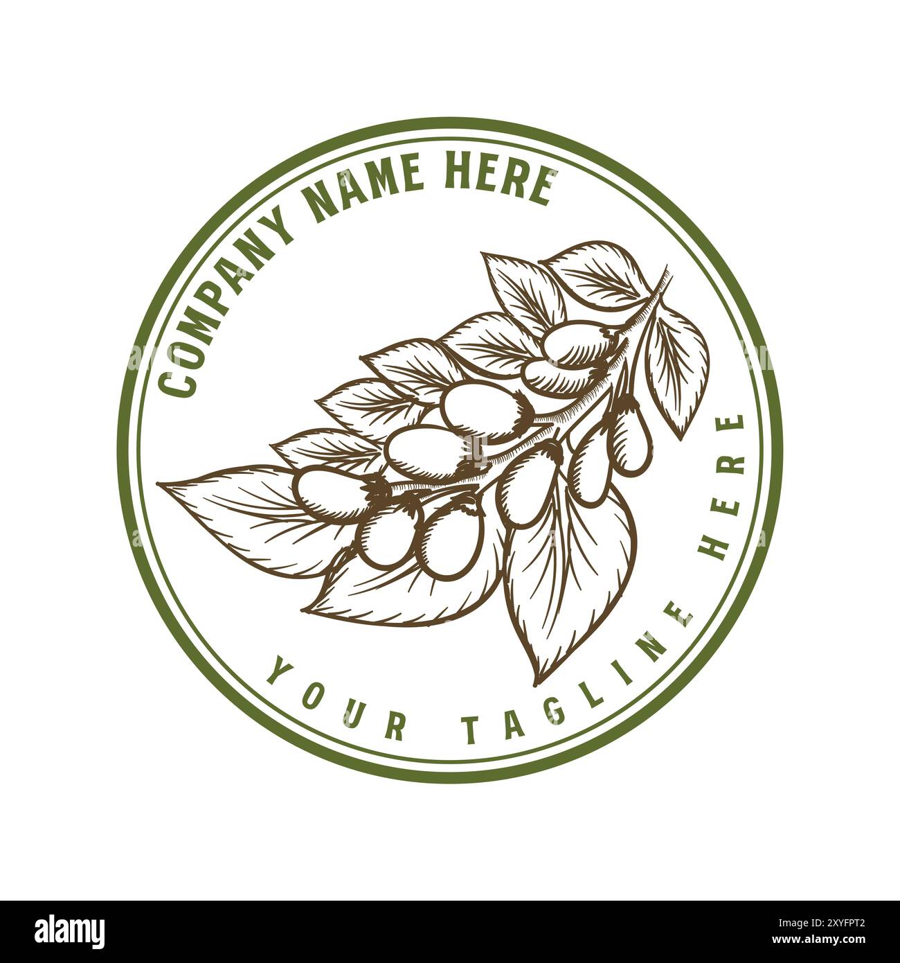 Vintage Circular Retro Soya Bean for Garden Farm Product Badge Label ...