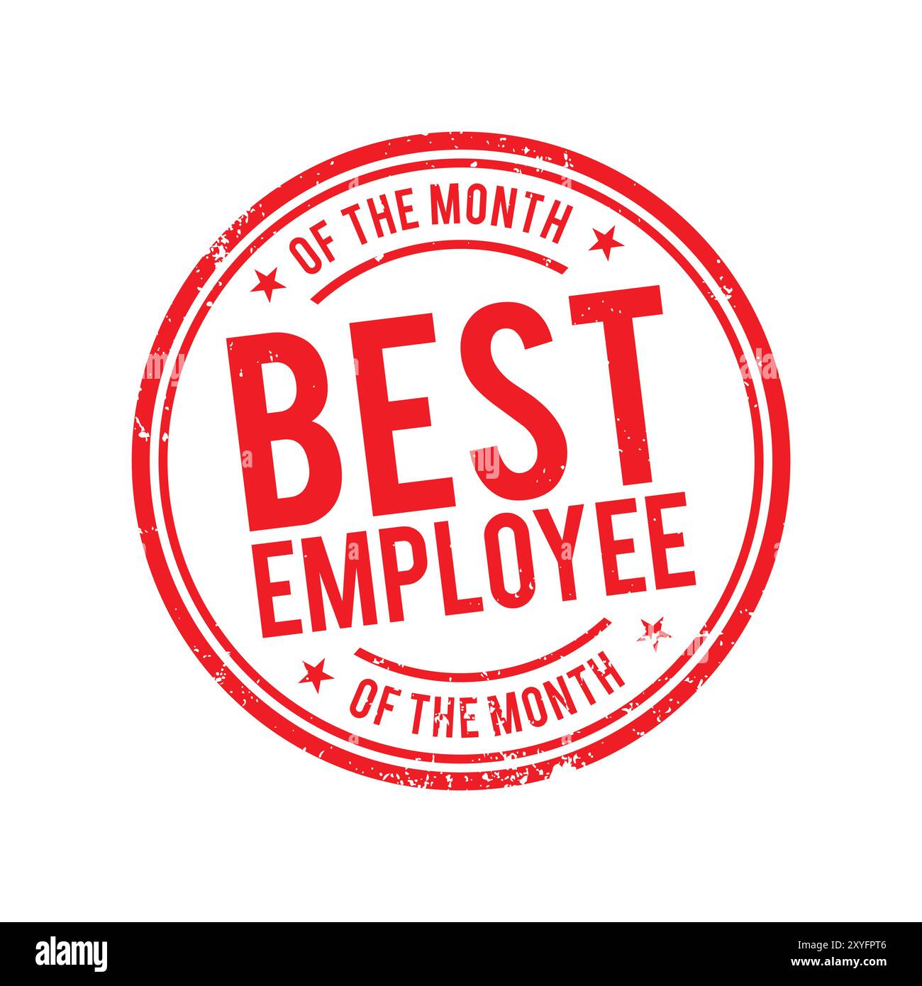 Best employee of the month circular red grunge stamp frame. Vector ...