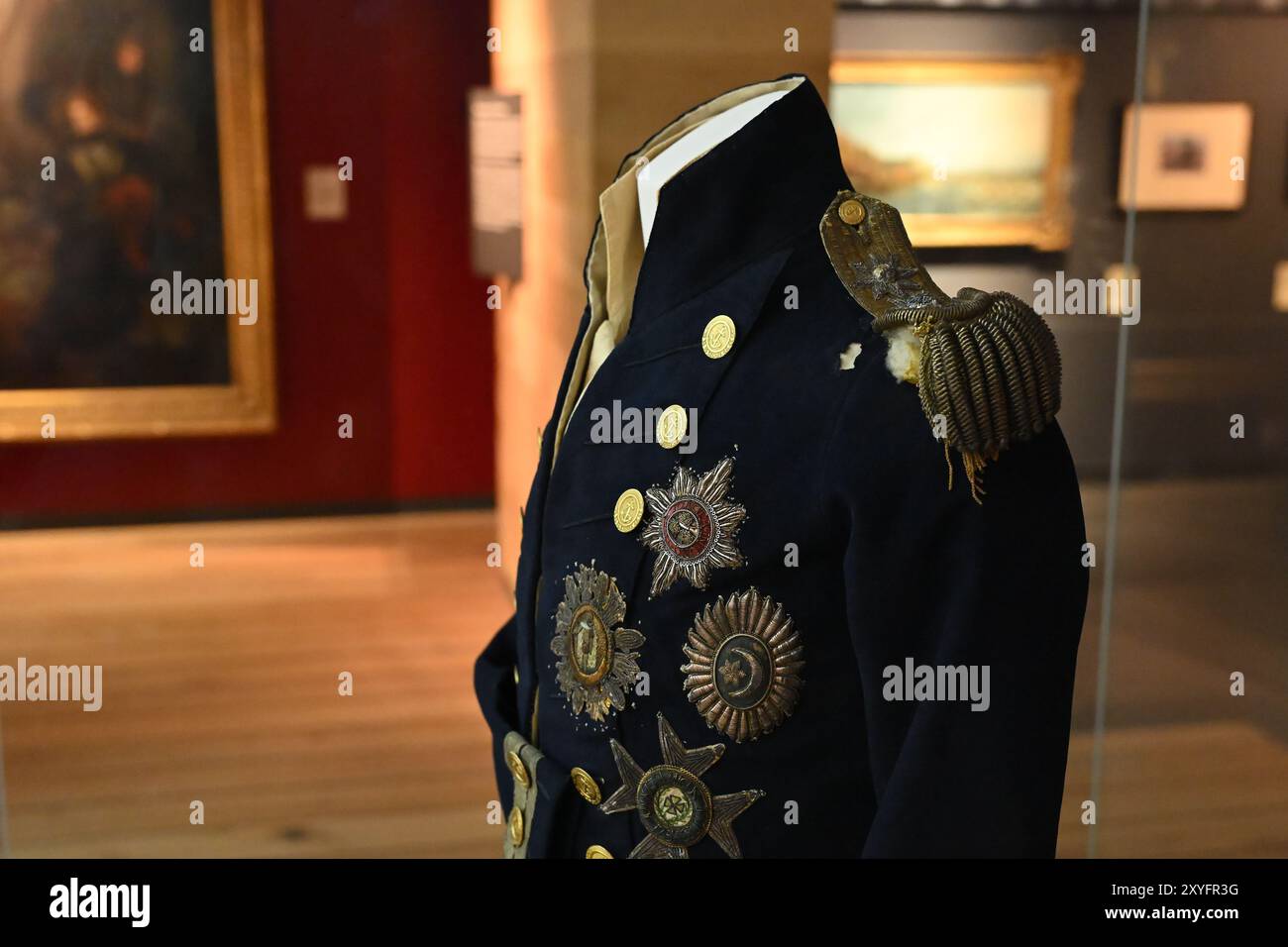 Horatio Nelsons uniform worn at the Battle of Trafalgar - the hole made ...