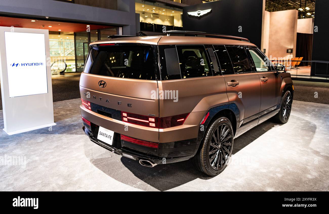 New York City, USA - March 27, 2024: Hyundai Santa Fe SUV matte car at ...