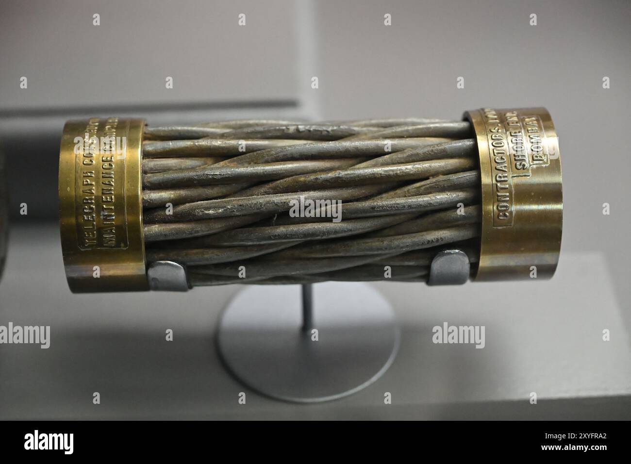 Sections of submarine cable 1870s on display at The National Maritime ...