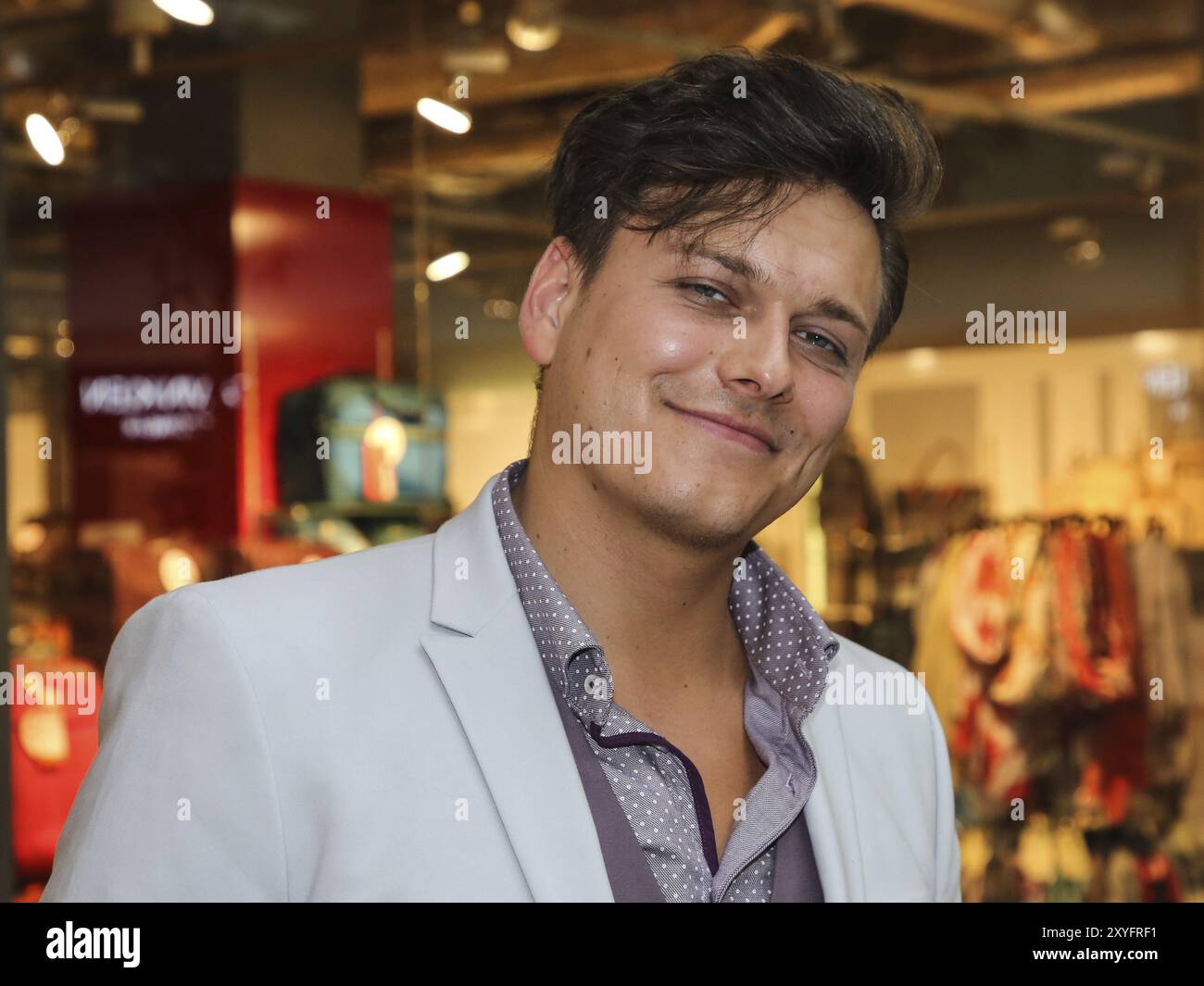 German singer Phil Ohleyer from the duo GOLDMEISTER during their ...