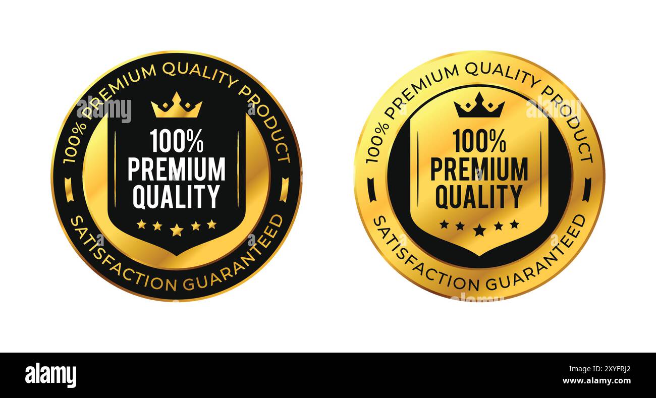100 percent premium quality satisfaction guaranteed. Vector circle ...