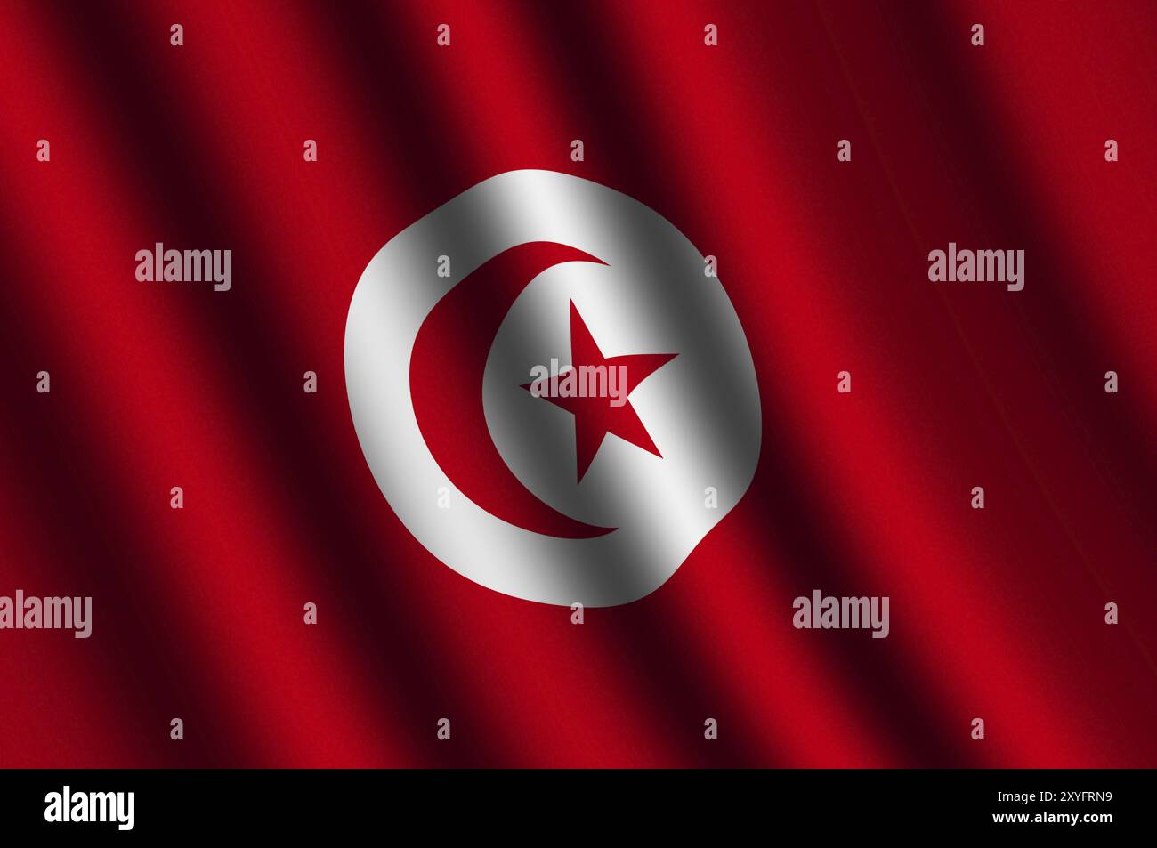 The Tunis flag flying in the wind Stock Photo - Alamy