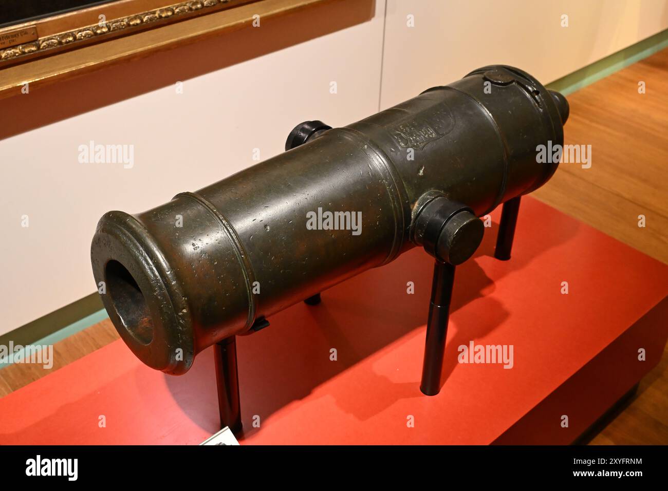 A 4.5 inch (115mm) Howitzer, Bronze, 18th century on display at The ...