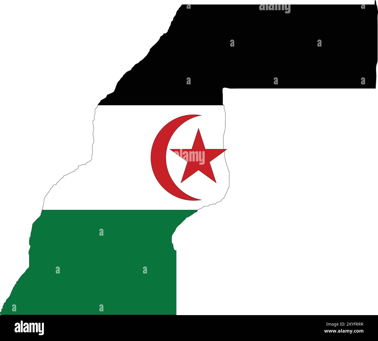 Sahrawi Arab Democratic Republic Flag in Map, Sahrawi Arab Democratic ... Sahrawi Arab Democratic Republic Flag in Map, Sahrawi Arab Democratic ...
